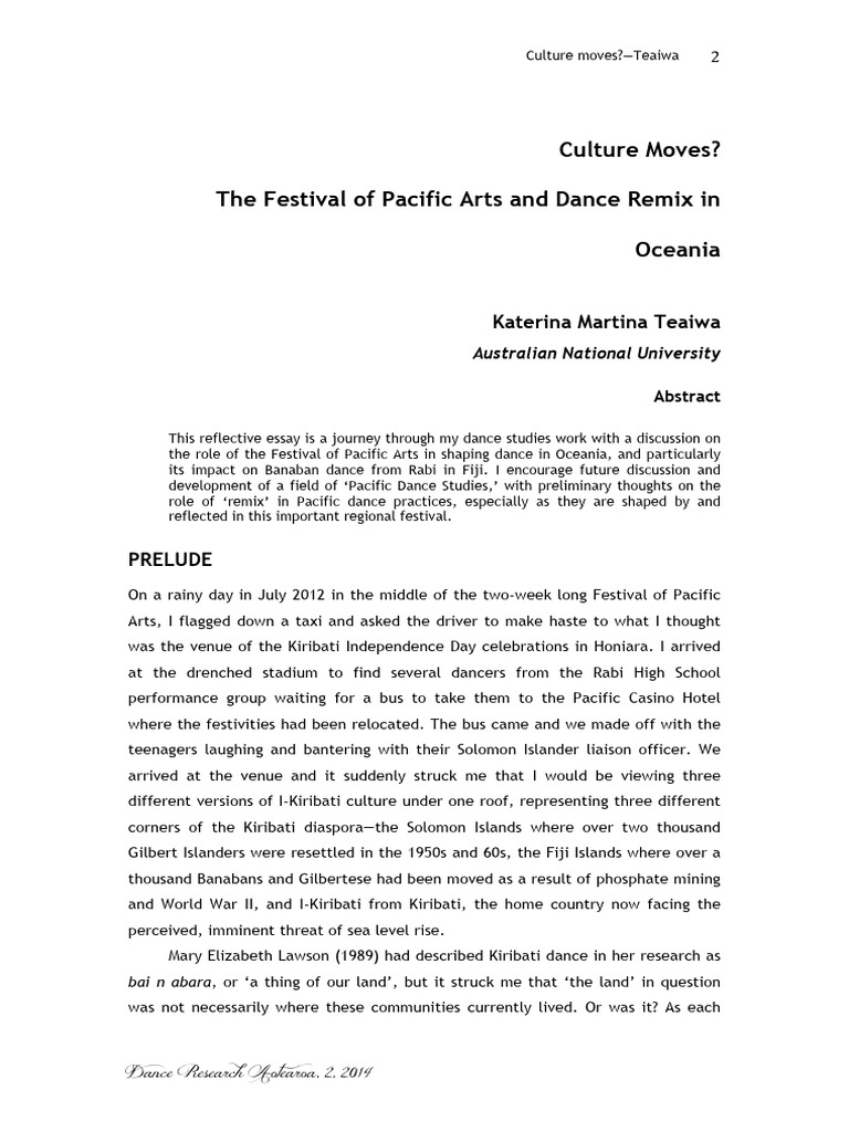 Teaiwa, K. (2014) - Culture Moves The Festival of Pacific Arts and ...