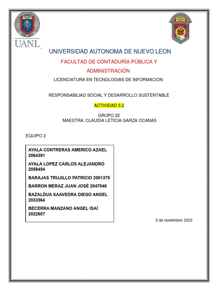 ACT 3.2 E2 - Responsabilidad | PDF | Auditoría | Business