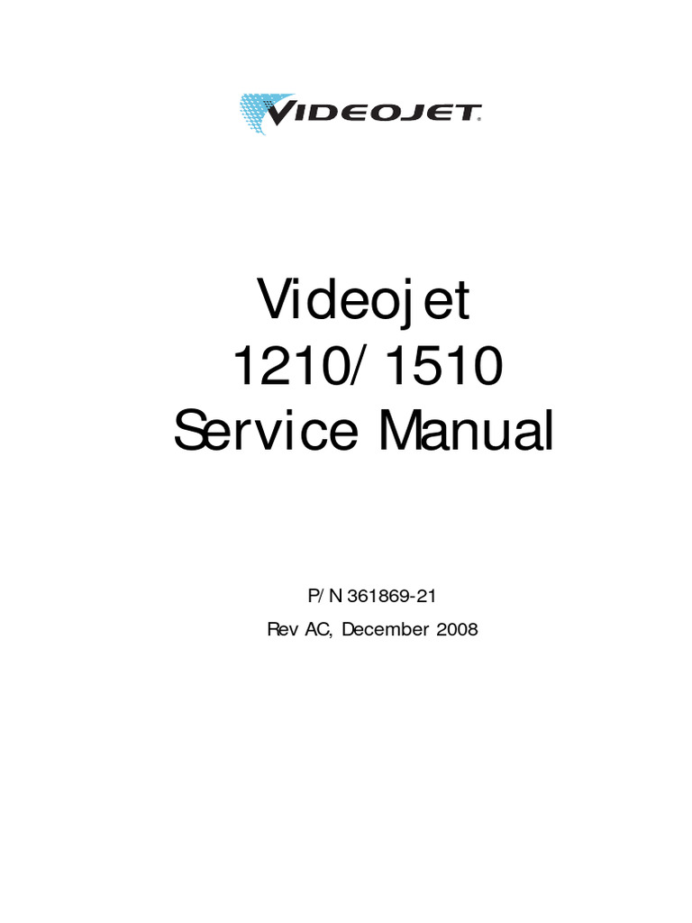 Service Manual VideoJet 1210, 1220 и 1510 | PDF | Electromagnetic ...