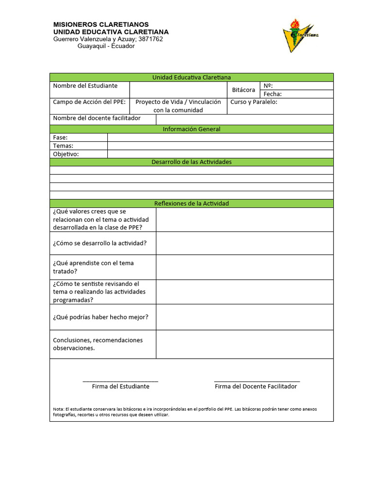 Bitácora Formato | PDF