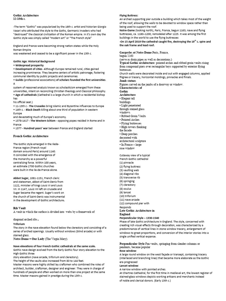 Gothic Architecture REVIEWER | PDF | Gothic Architecture | Vault ...