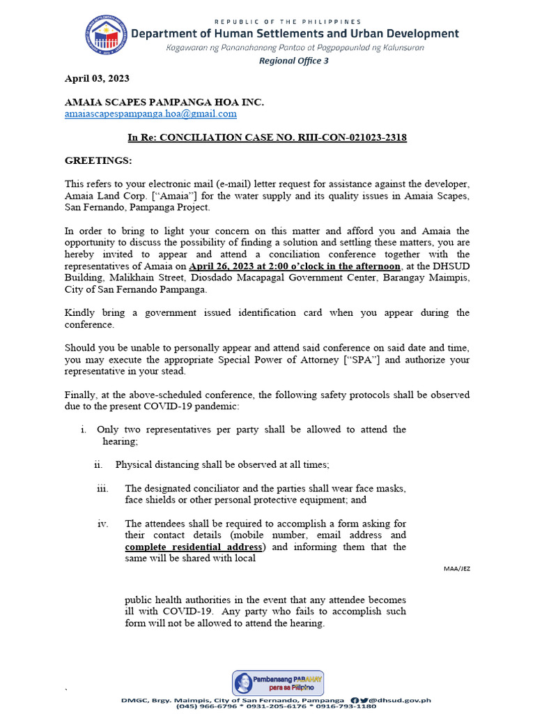 Amaia Hoa V Amaia Sample Draft | PDF