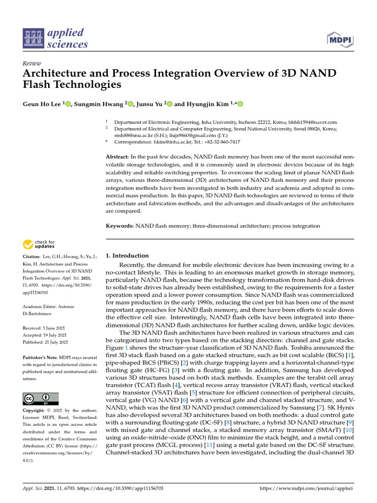 Architecture_and_Process_Integration_Overview_of_3 | PDF | Flash Memory | Field Effect Transistor