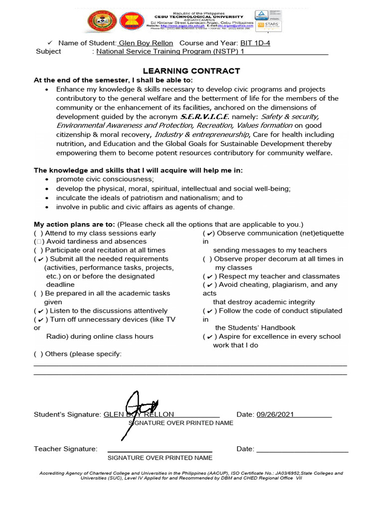 Learning Contracts Updated | PDF | Career & Growth | Social Science