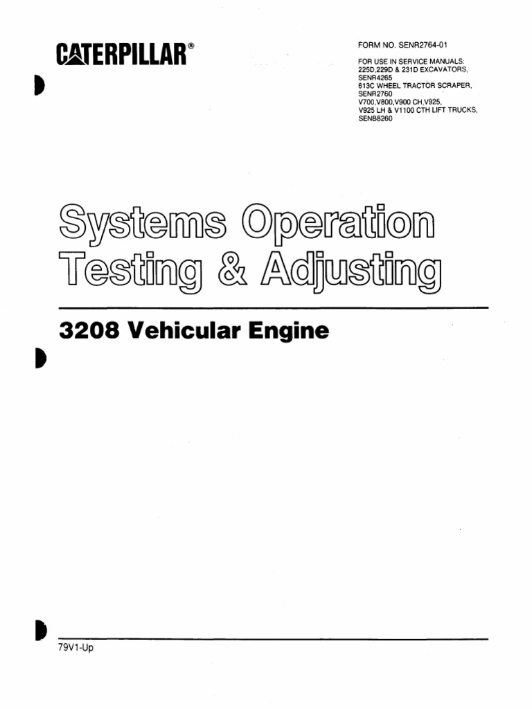 3208 Systems Operation Testing & Adjusting Form No. Senr2764-01 | PDF