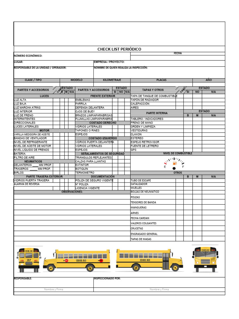 Checklist Editado | PDF | Neumático | Vehículos de ruedas