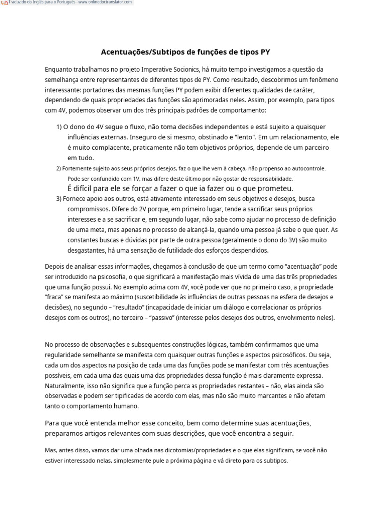 Psychosophy Subtypes 2.en - PT | PDF | Pensamento | Atitude (Psicologia)