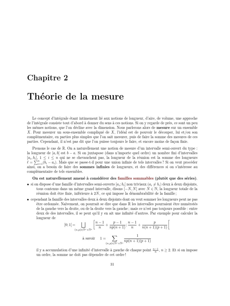 Chap2-Theorie de La Mesure | PDF | Inclusion (mathématiques) | Logique ...