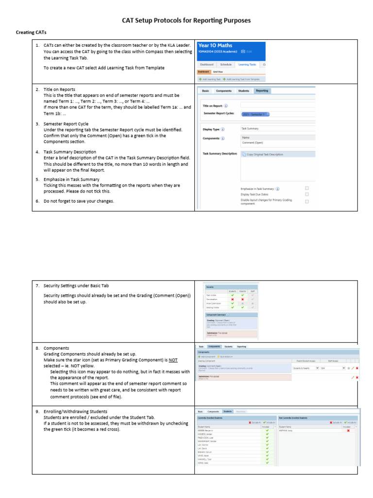 2023 CAT Setup Protocols | PDF | Cognitive Science | Behavior Modification