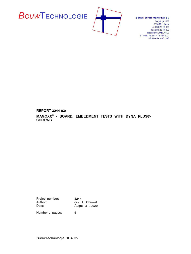 2020 2808 Test Embedment 3244 - 3 | PDF | Screw | Force