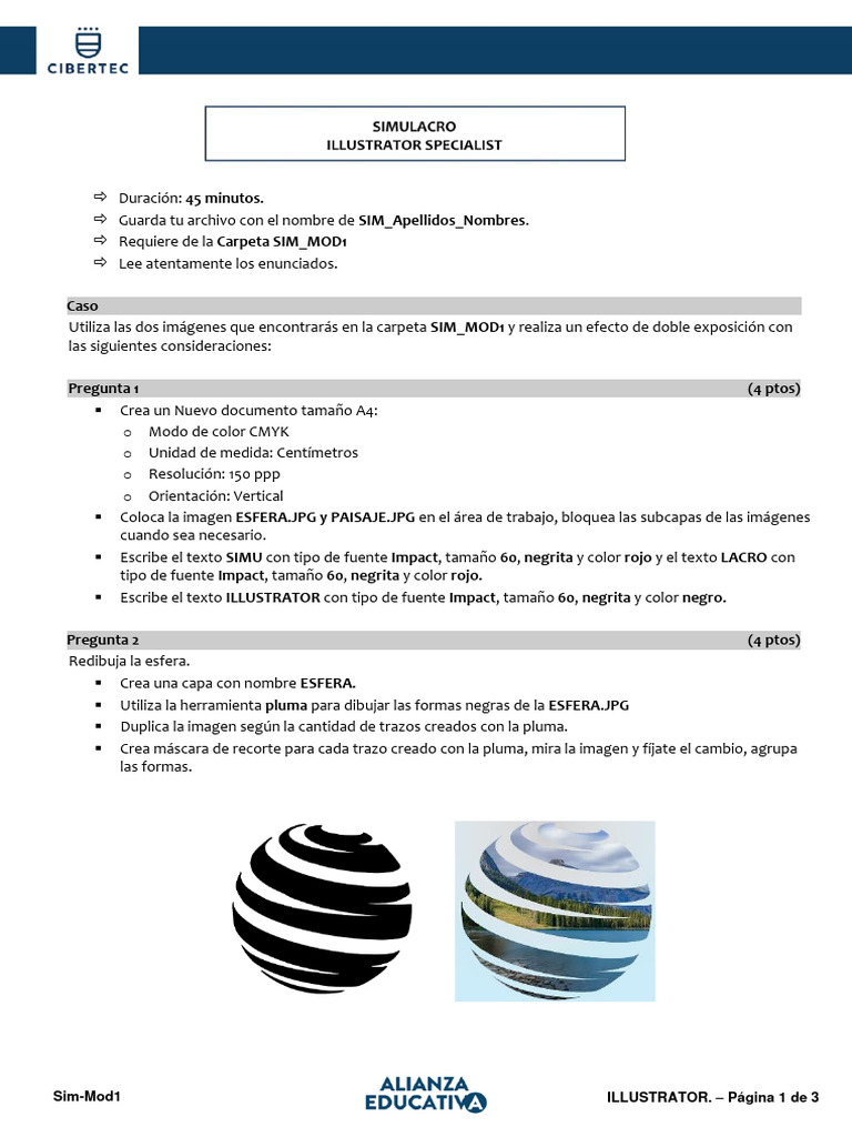 Ejercicios Tipo Simulacro Adobe Ilustrator | PDF | Color