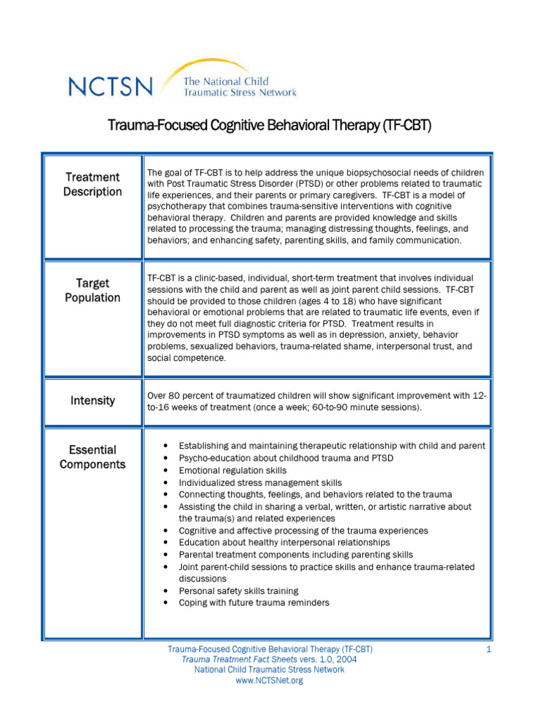TF-CBT for Child Trauma Therapy | PDF | Psychological Trauma | Clinical ...