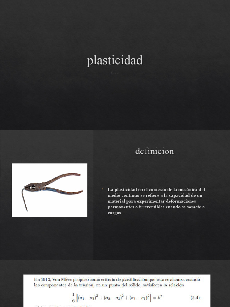 Definición y Modelos de Plasticidad | PDF | Plasticidad (Física ...