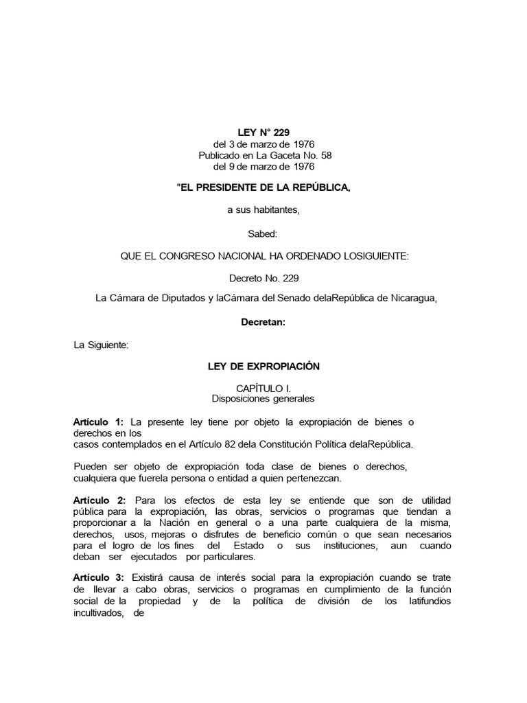 Ley de Expropiaciones - L-229 | PDF | Dominio eminente | Testigo experto