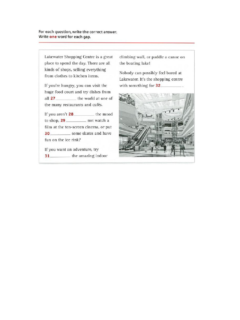 B1 Reading Part 6 Practice | PDF