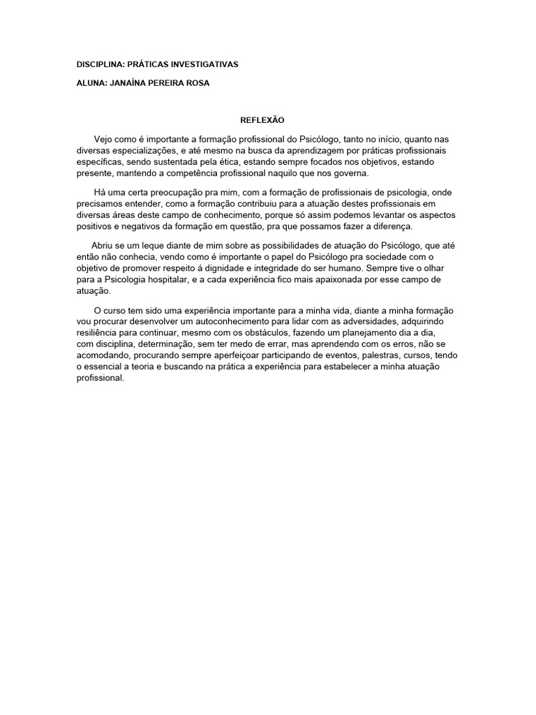 Reflexão Final | PDF