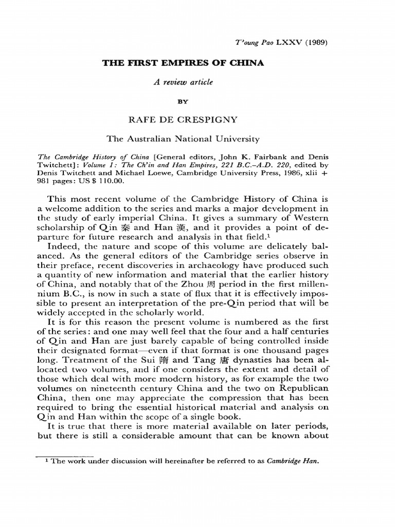 Crespigny First Empires of China | PDF | Han Dynasty | Han Chinese