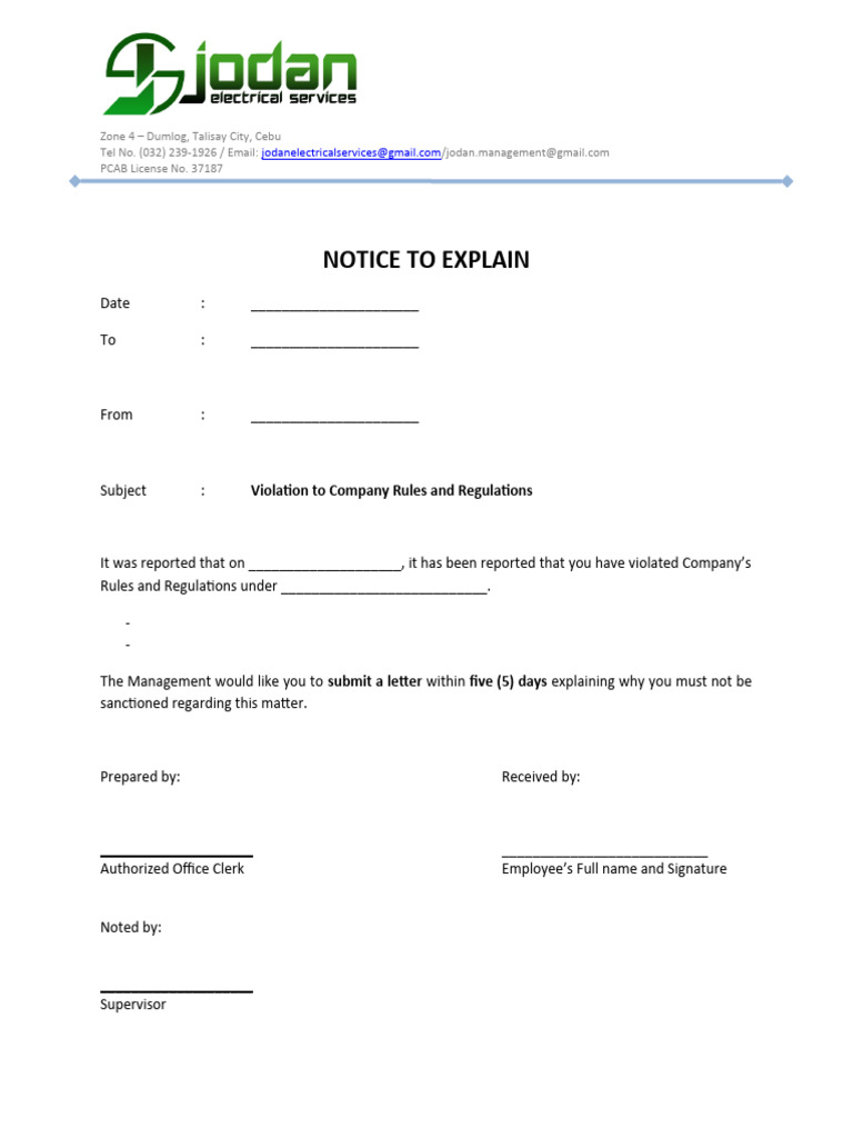 Notice To Explain | PDF Notice To Explain | PDF