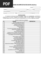 Evaluación del Test de Sacks para Adultos | PDF | Adultos | Ciencias ...