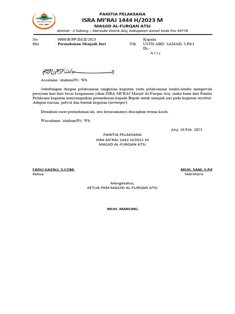2022 Permohonan Menjadi Juri | PDF