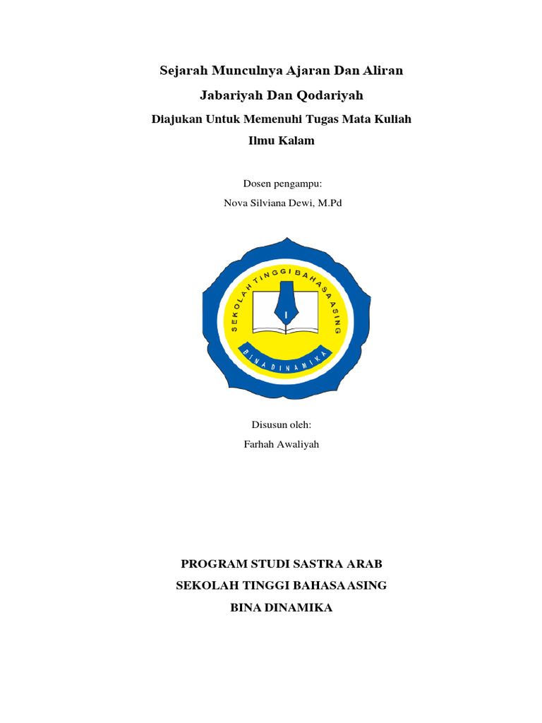 Sejarah Aliran Jabariyah dan Qodariyah | PDF | Ilmu Sosial | Agama ...