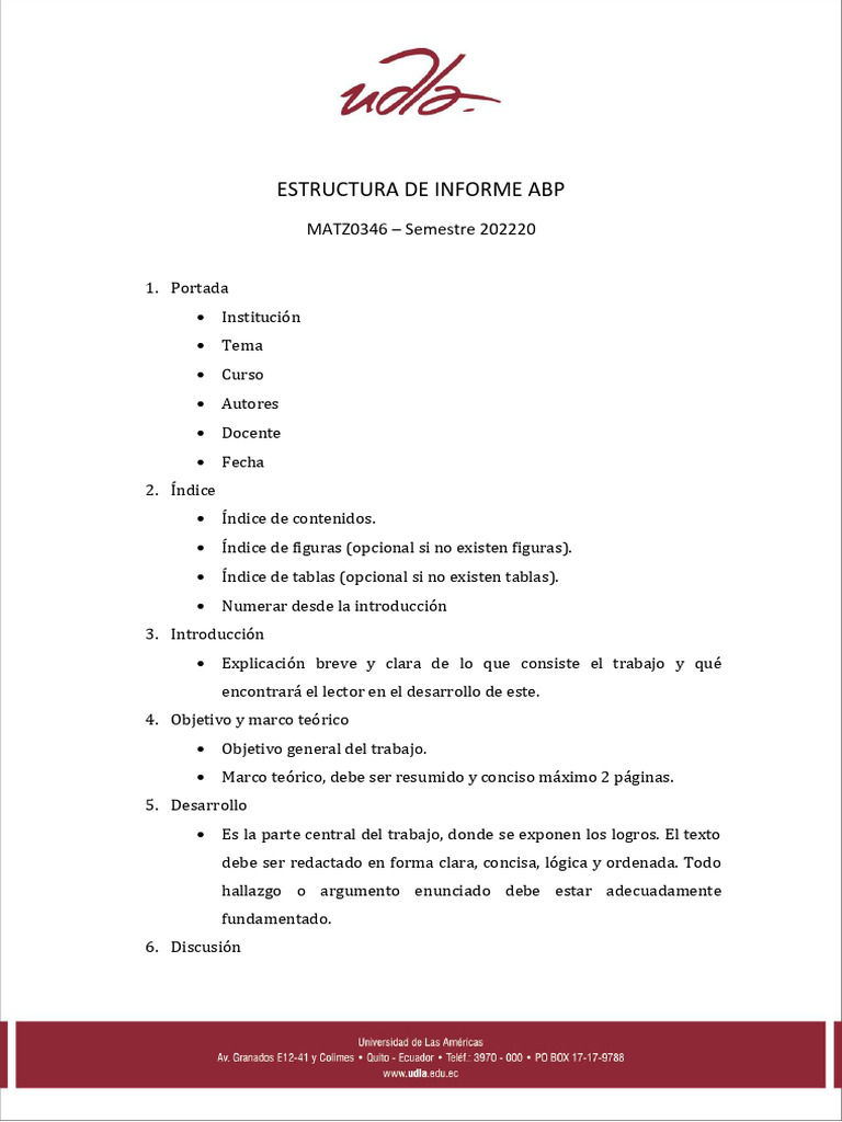 ABP Estructura Informe | PDF