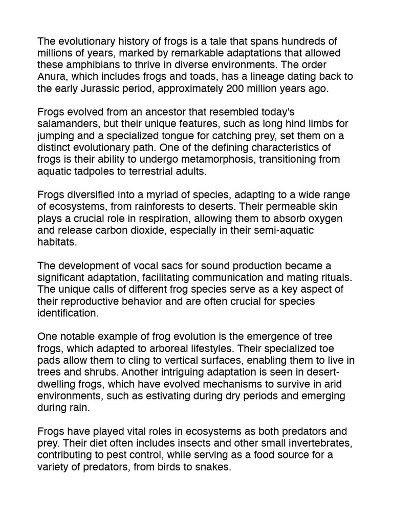 Frogs Evolution | PDF | Frog | Amphibian