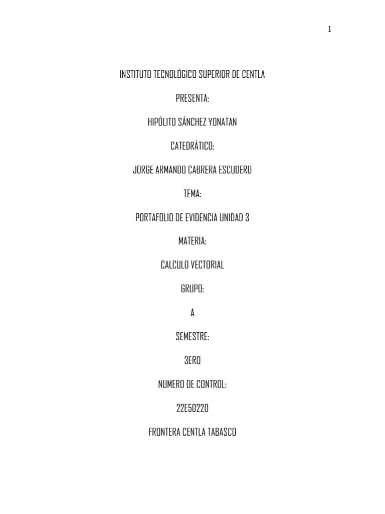 Investigacion Unidad 3 Hipolito Sanchez Yonatan (Portafolio de Evidencia) | PDF | Vector ...