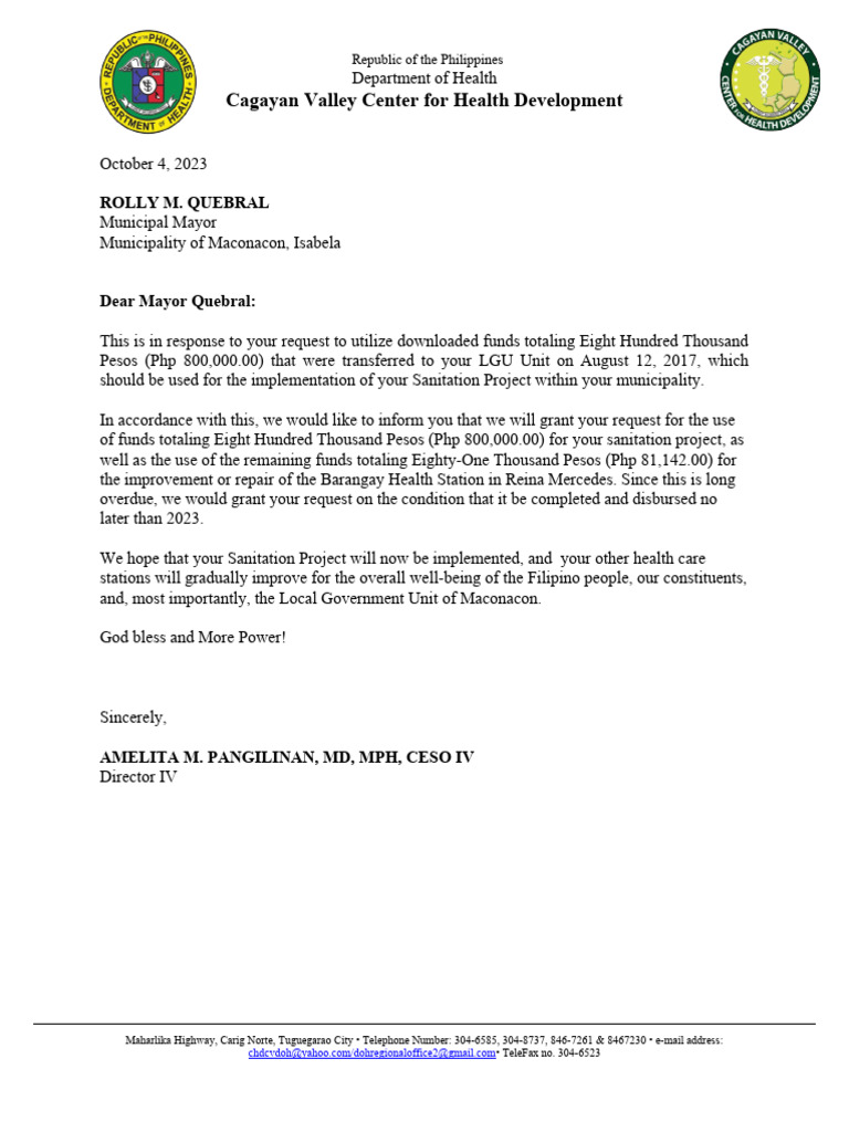 ROLLY M. QUEBRAL Municipal Mayor Municipality of Maconacon J Isabela | PDF