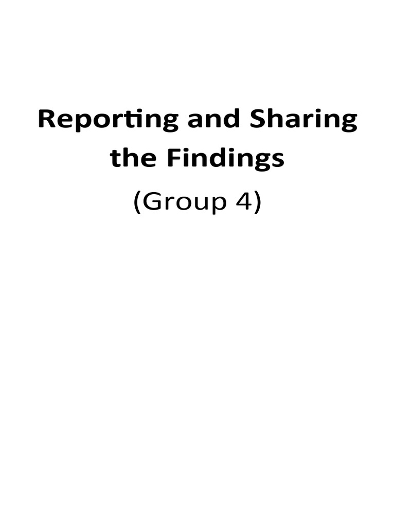 Reporting and Sharing the Findings | PDF | Apa Style | Citation