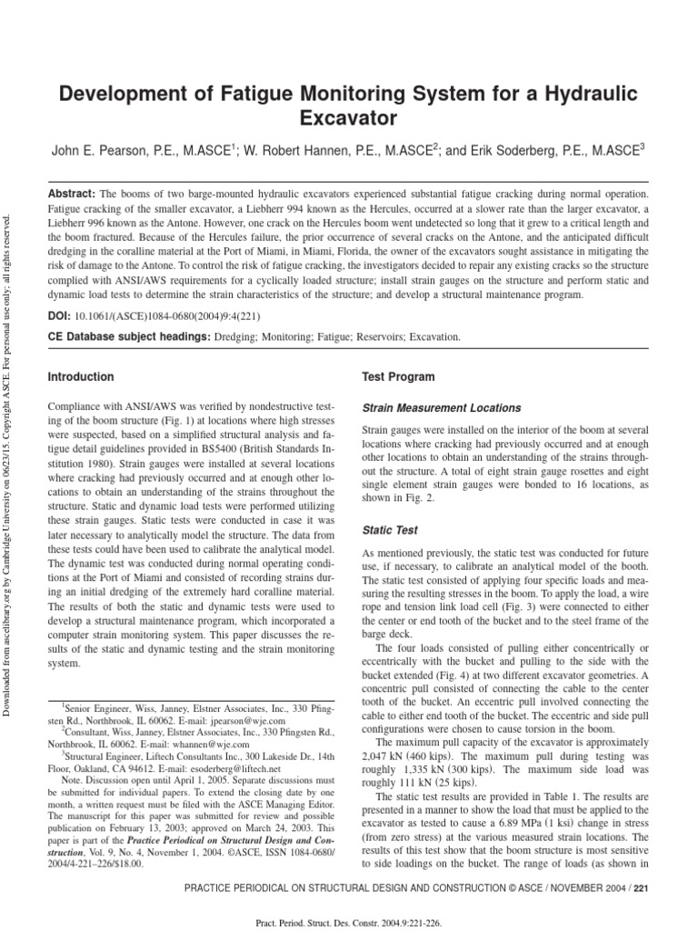 Development of Fatigue Monitoring System For A Hydraulic | Download ...