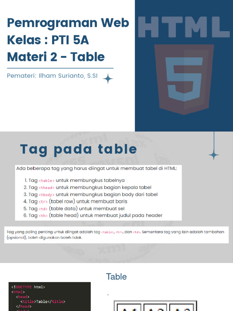Pertemuan 2 - Table | PDF