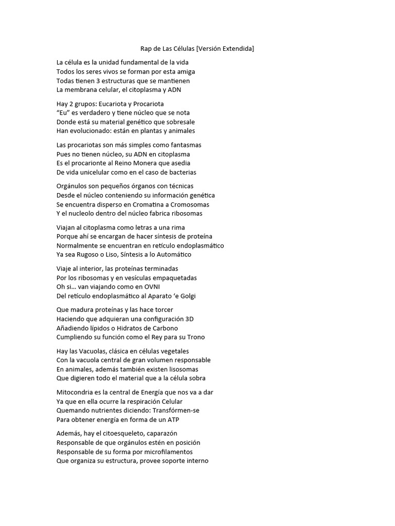Rap de Las Células | PDF
