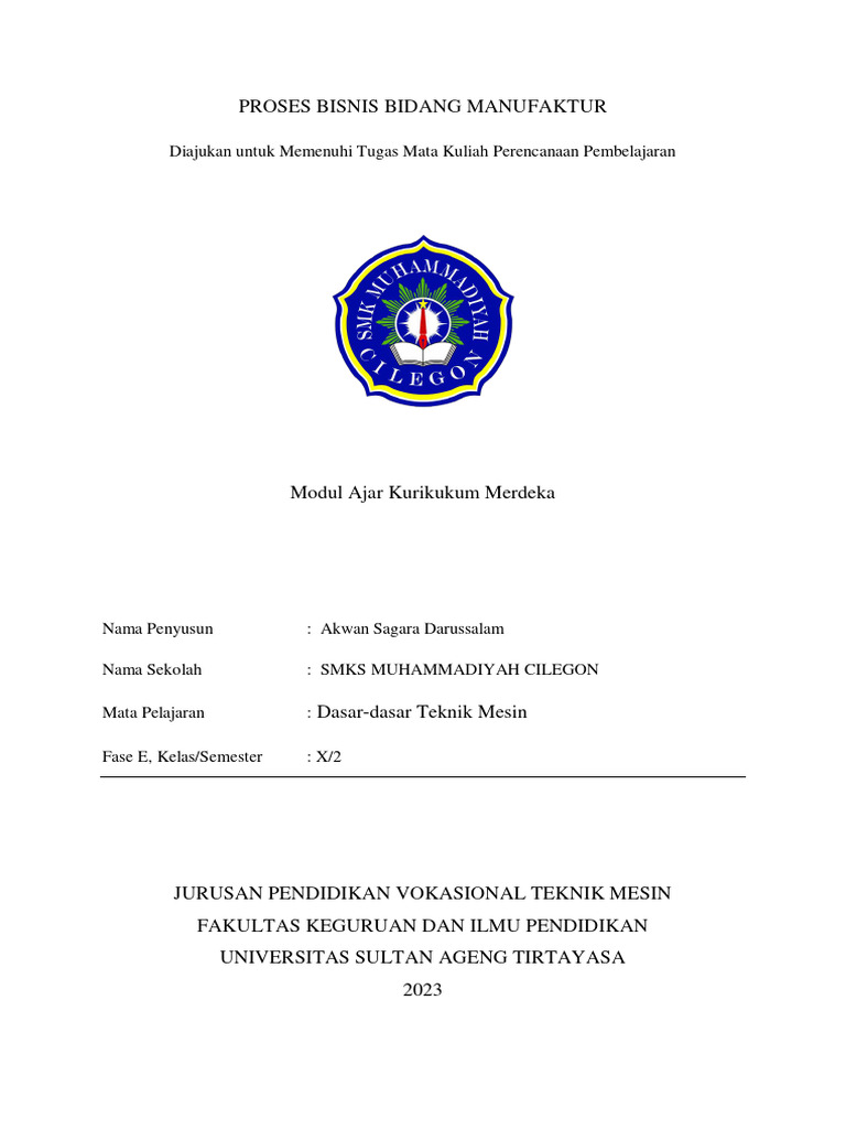 Modul Ajar - Akwan Sagara Darussalam - 2284220044 | PDF