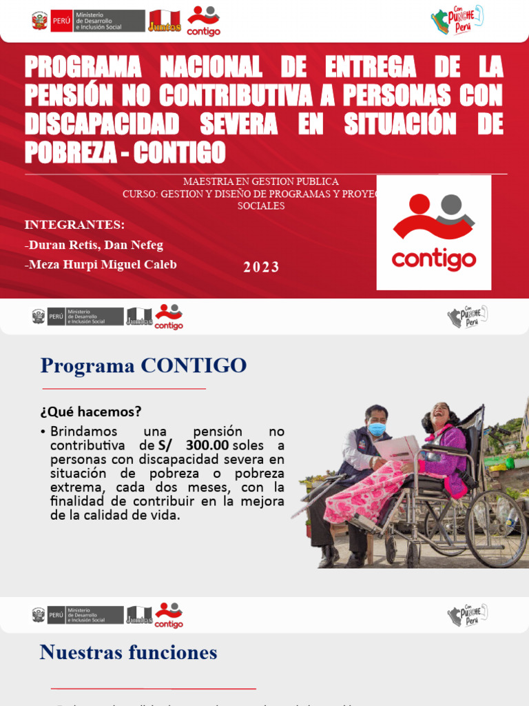 programa CONTIGO - PERÚ | PDF | Pensión | Inclusión (Educación)