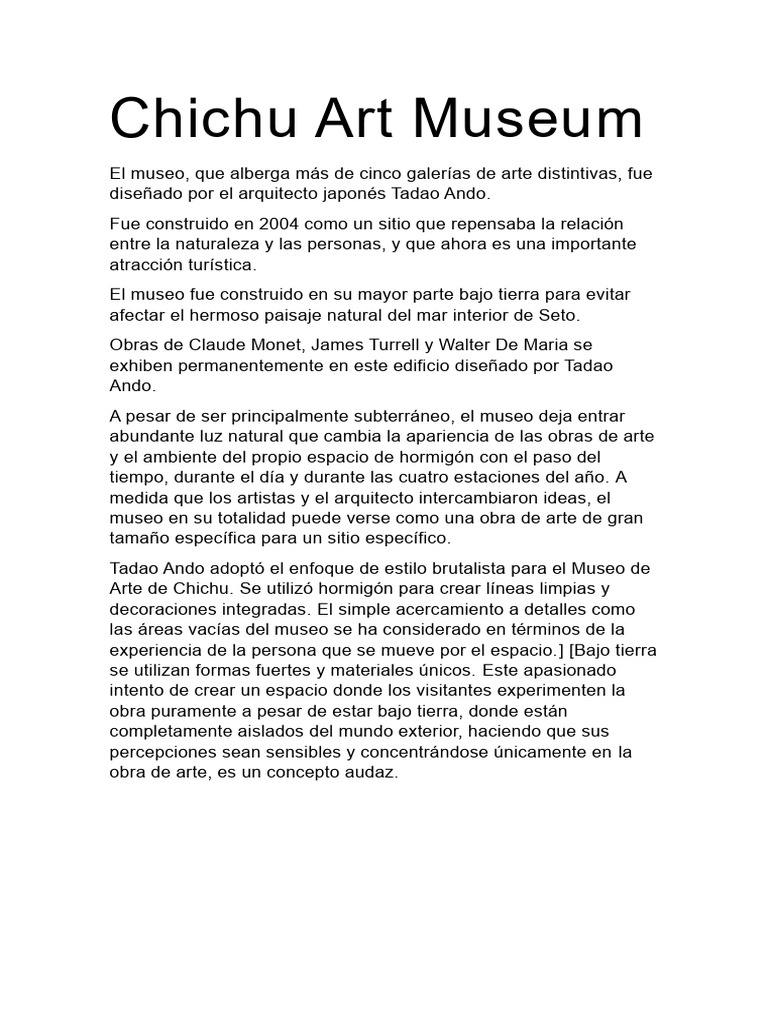 Chichu Art Museum | PDF