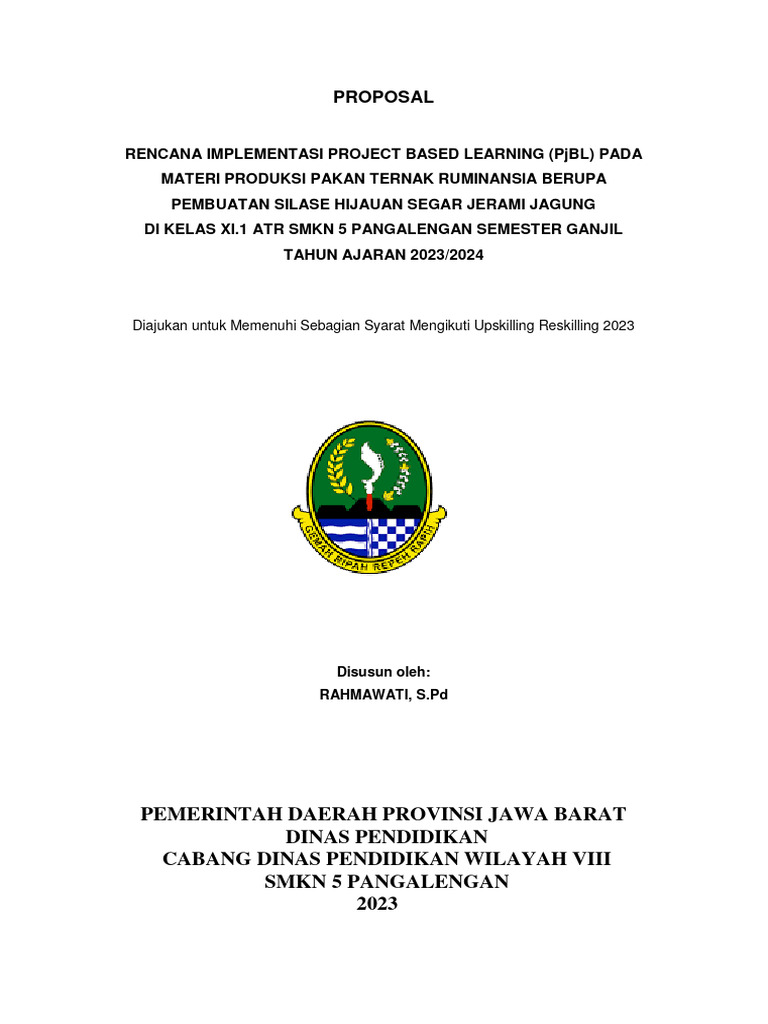 PROPOSAL PJBL RAHMAWATI, S. Pd. | PDF | Karier & Perkembangan