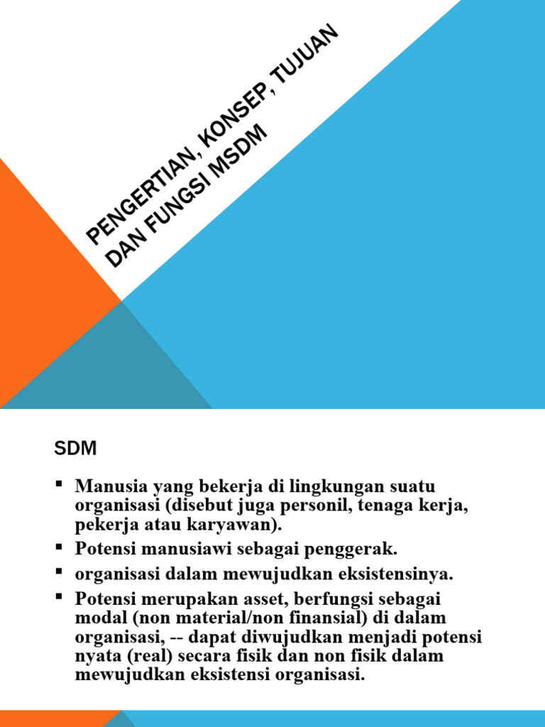 M1 Pengertian Konsep Fungsi MSDM | PDF | Karier & Perkembangan | Pengembangan Diri