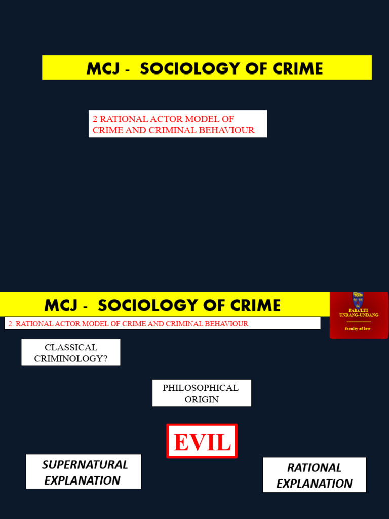 2-3 Classical Criminology Rational Actor Model of Crime and Criminal ...