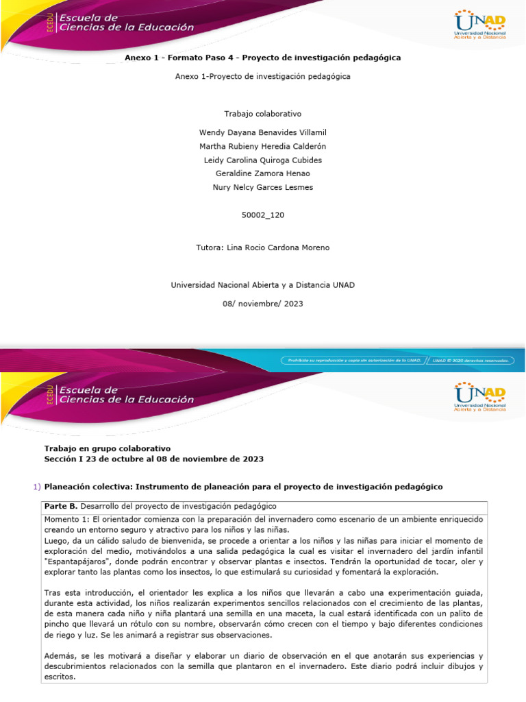 Anexo 1 - Formato Paso 4 - Proyecto de investigación pedagógica (1 ...
