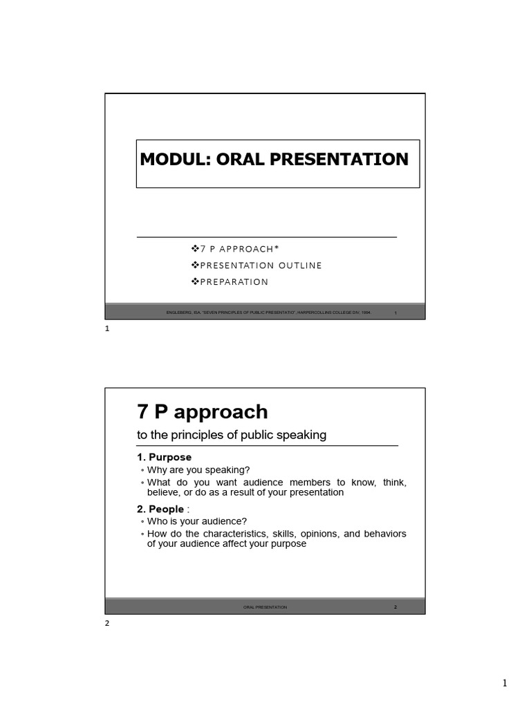 6 Modul Oral Presentation 2021 Short Version A For Student Pdf