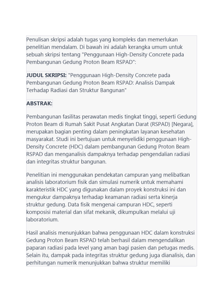 High-Density Concrete untuk Gedung RSPAD | PDF | Seni | Teknologi ...
