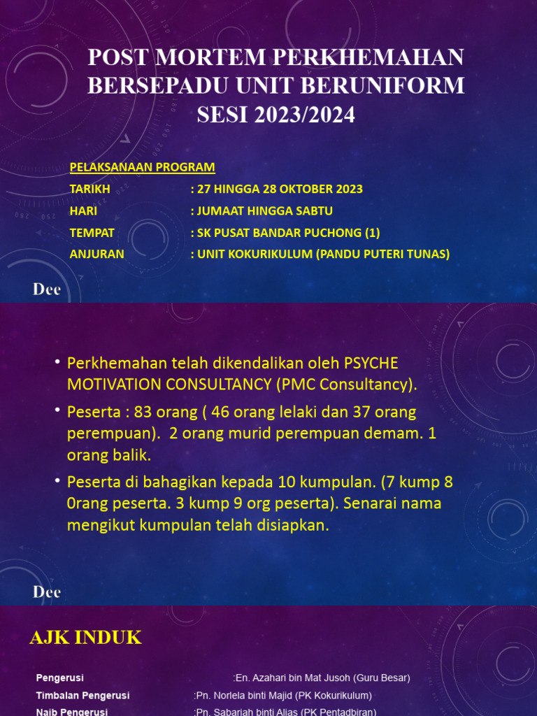 Post Mortem Perkhemahan 2023 | PDF