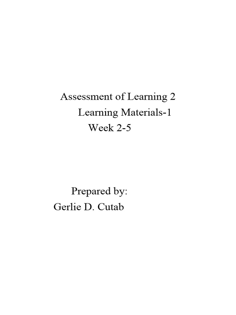 Assessment of Learning 2 LM1.Student | PDF | Educational Assessment ...