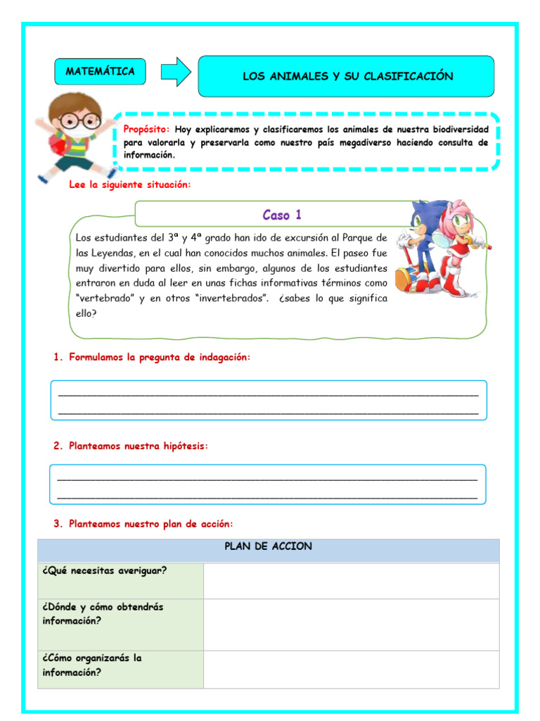 Ficha Cyt Jueves 27 Clasificación de Animales | PDF | Vertebrados | Invertebrado