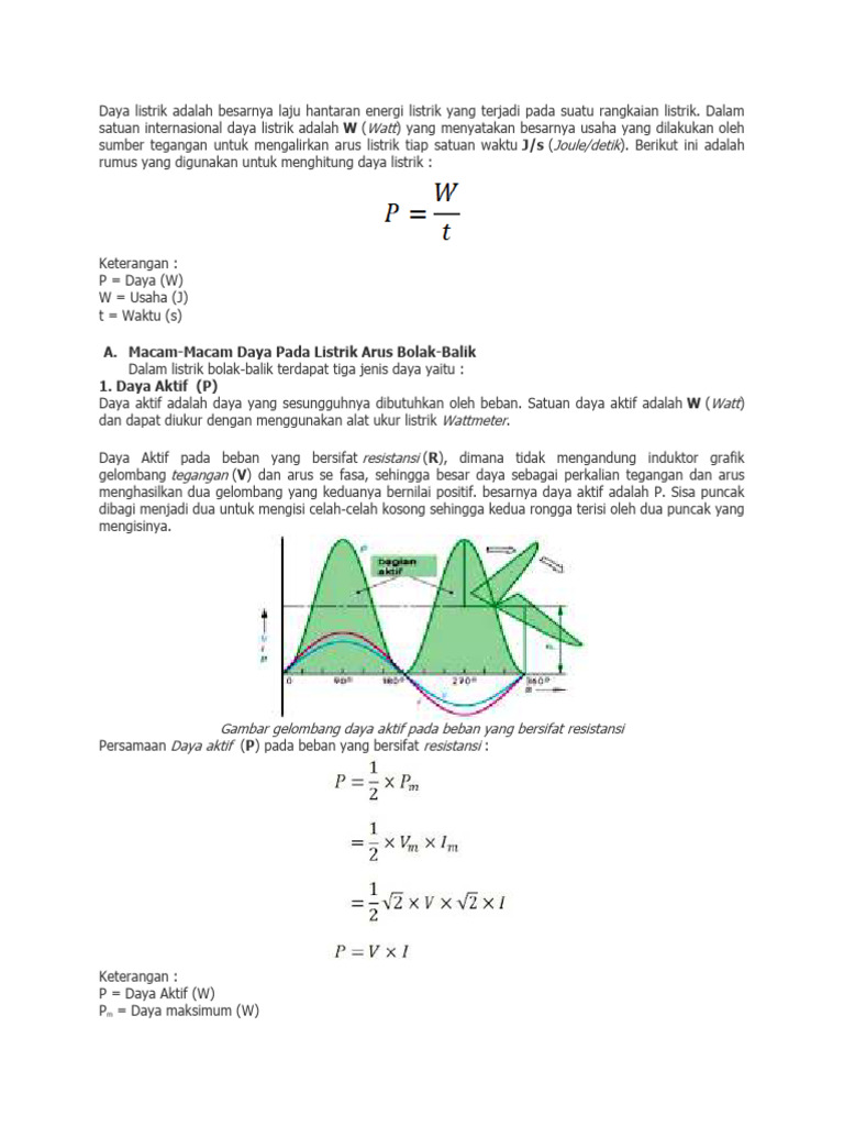 Daya Listrik | PDF