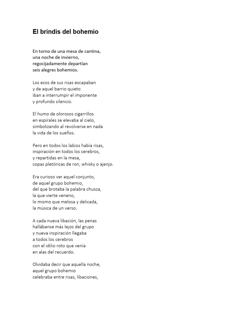 El Brindis Del Bohemio | PDF