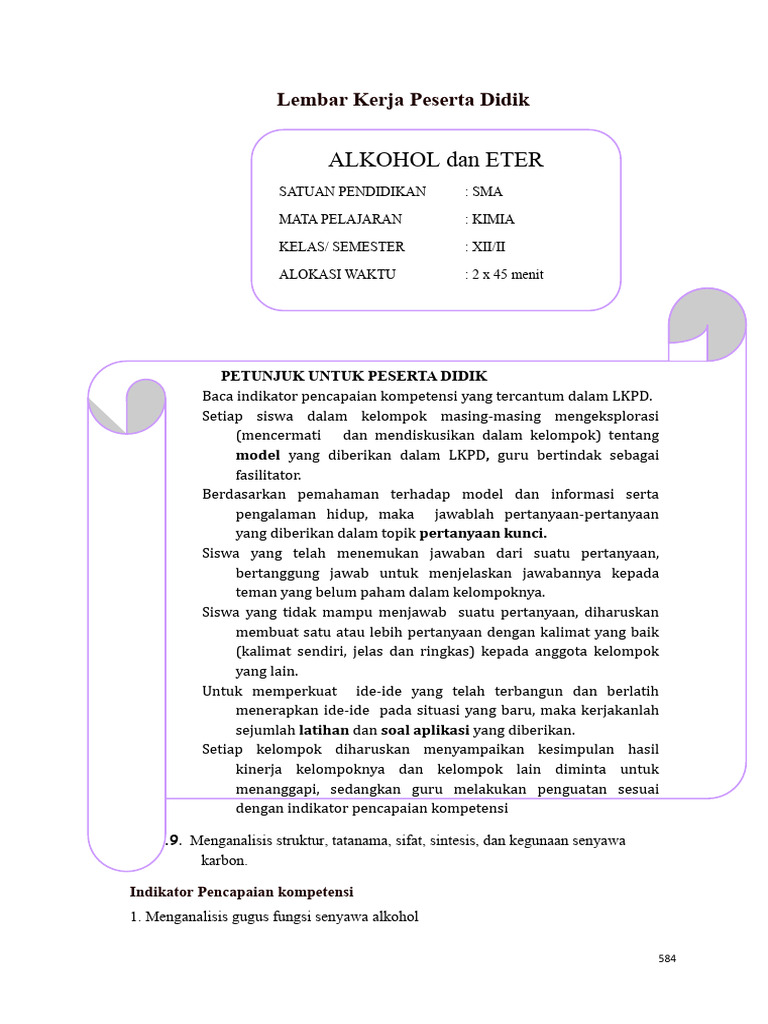 LKPD Alkohol Leni | PDF