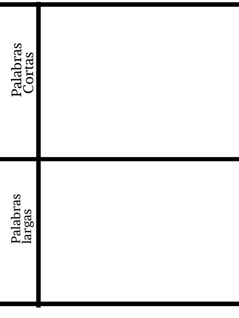 Tabla Palabras Cortas y Largas Individual | PDF