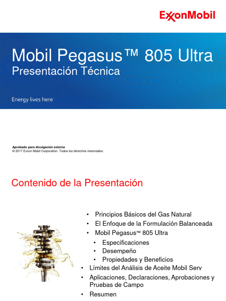LEVSA - Mobil Pegasus 805 ULTRA | PDF | Gas natural | Hidrocarburos